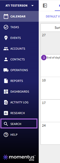 Using Search – Momentus Support Center