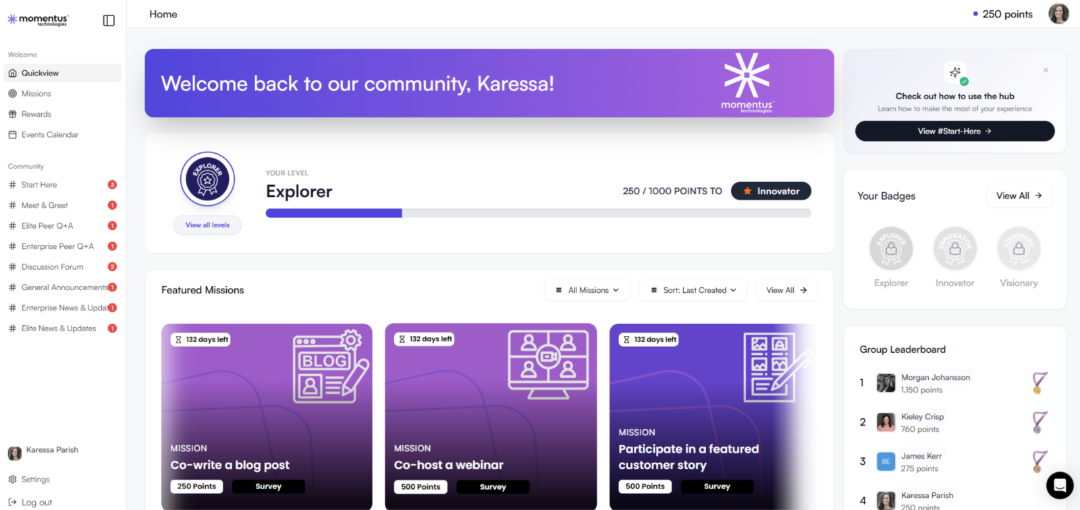 Getting Started with the Momentus Community – Momentus Support Center